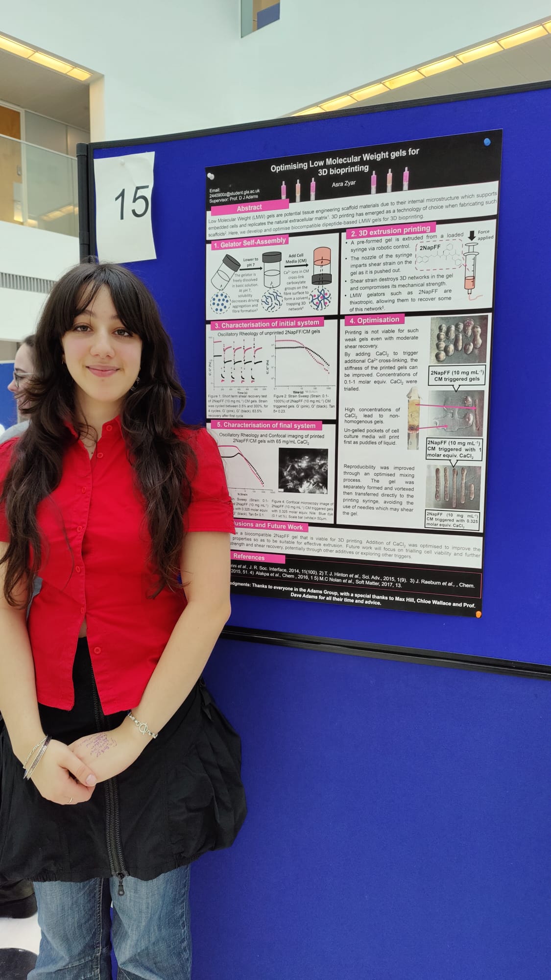Asra presented her project poster – Dave Adams Lab